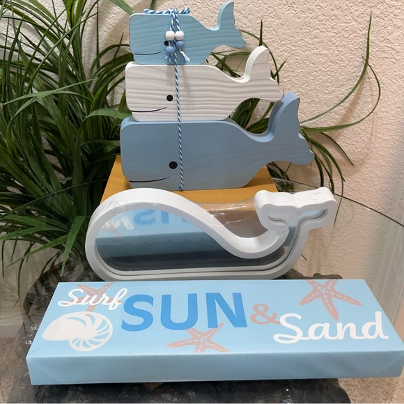 Accents | Beachy Beach And Ocean Theme Home Shelf Decor Set Of 3 | Poshmark